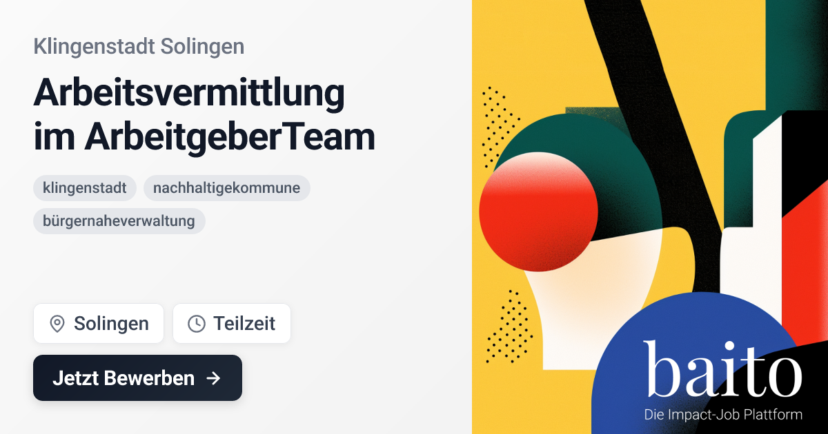 Arbeitsvermittlung im ArbeitgeberTeam bei Klingenstadt So... - baito