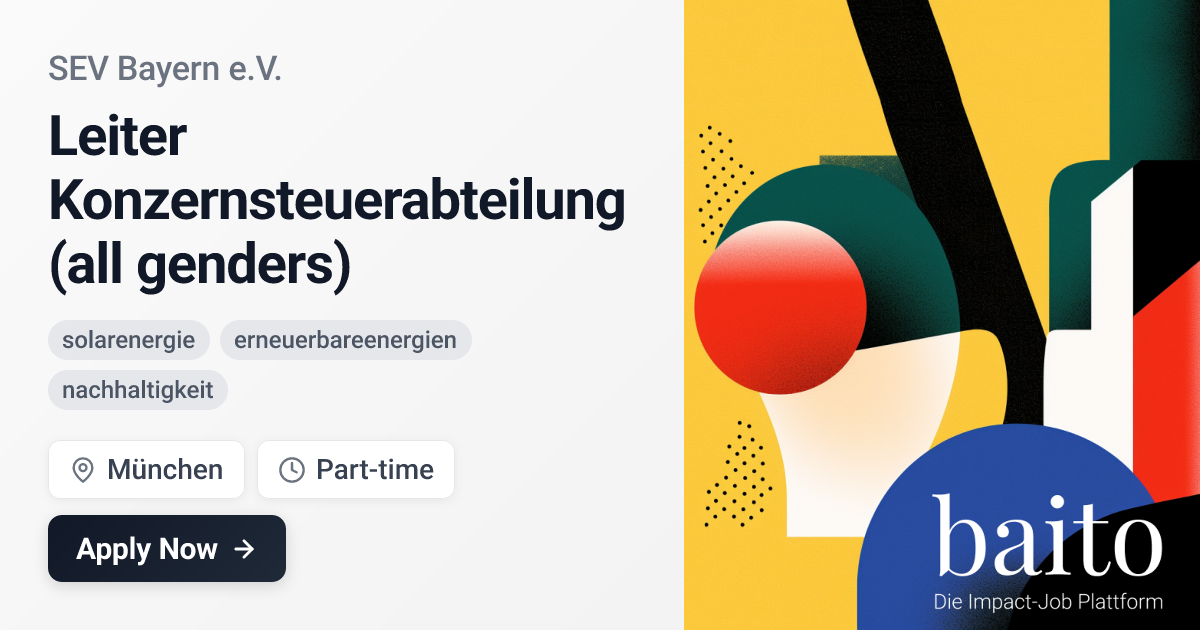 Leiter*in Konzernsteuerabteilung (all genders) at SEV Bay... - baito